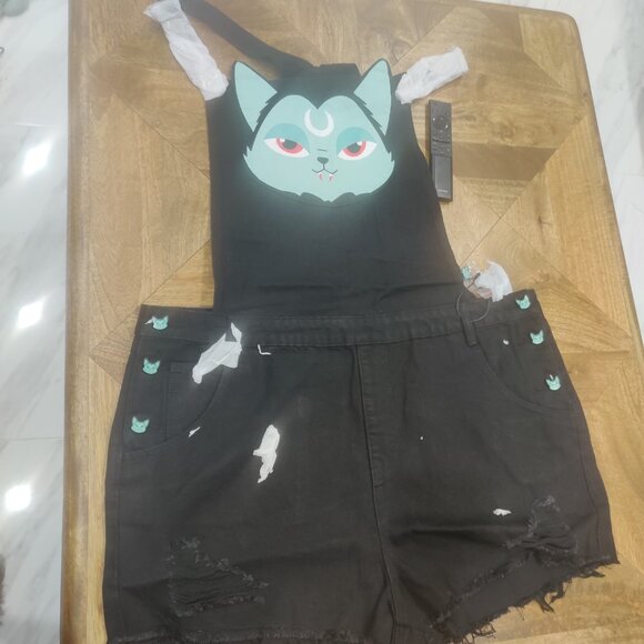 Killstar | Shorts | Killstar Vampire Cat Overall Shorts Size 3xl Uk New ...